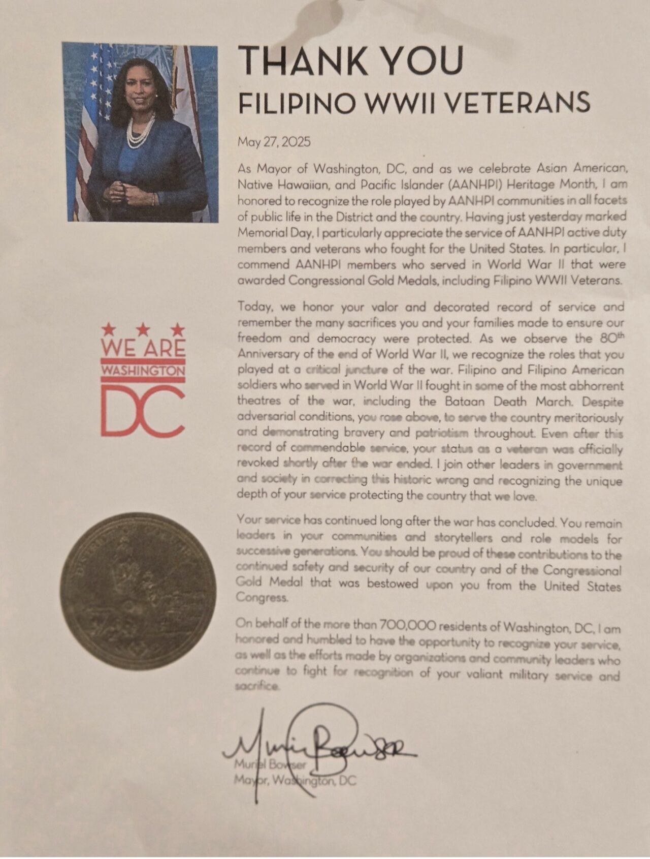 Mayor Bowser Honors Asian American Congressional Gold Medal Recipients ...